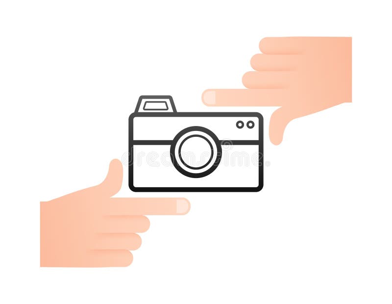 Two Hands Framing a Camera Icon, Taking a Photo Concept Stock Vector ...