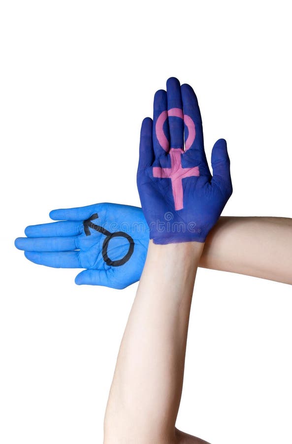 Two Hands with Gender Signs Stock Image - Image of couple, arrow: 31353093