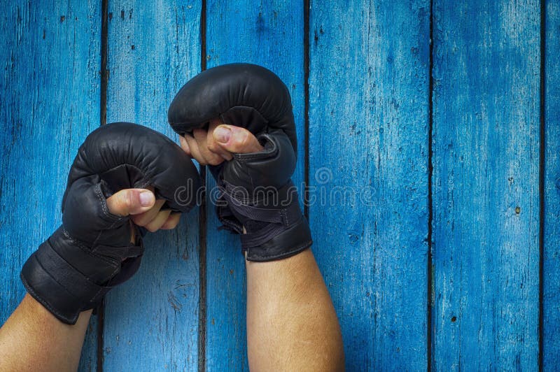 Two Hands Clenched in a Fist Gloves for Boxing Stock Photo - Image of ...