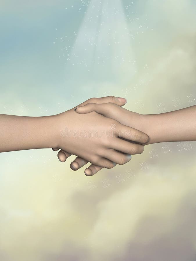 Two Hands Greeting Each Other Stock Illustration - Illustration of ...