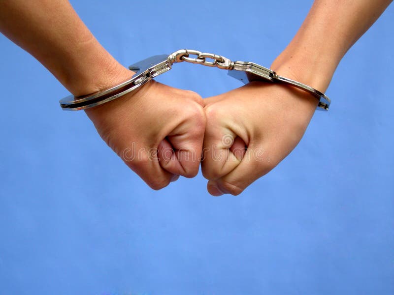 Two hands in handcuffs stock image. Image of body, finger - 2756229
