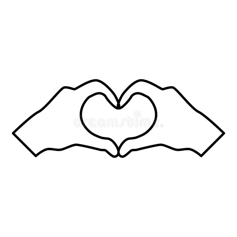 Two Hands Have Shape Heart Hands Making Heart Symbol Silhouette Icon ... Two Hands Have Shape Heart Hands Making Heart Symbol Silhouette Icon ...