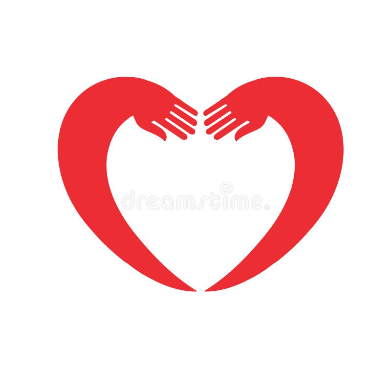Two hands in heart arms stock illustration. Illustration of heartfelt ...