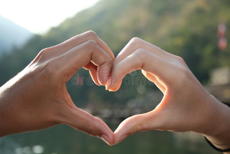 Two hands in heart shape stock image. Image of skin, silhouette - 39298391