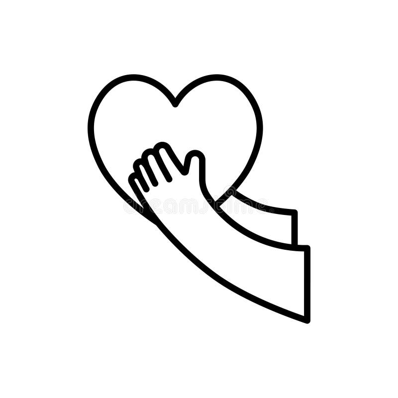 Two Hands Hold Love Heart Symbol Icon Stock Vector - Illustration of ...