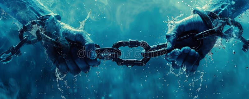 Two Hands Holding a Chain in Flowing Water Stock Image - Image of ...