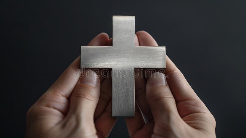 Two hands holding a cross stock photo. Image of spiritual - 356037612