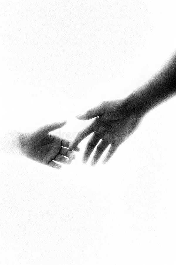 Two Hands Holding Each Other: Long Shot Centered Stock Illustration ...