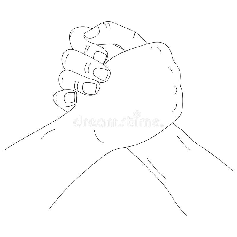 Two Hands Holding Each Other Strongly. Vector Stock Vector ...