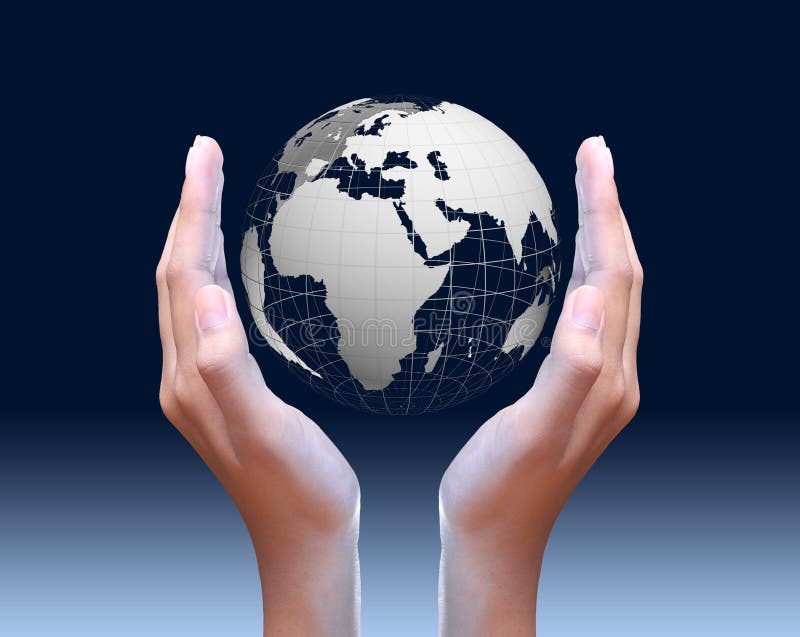 Two hands holding global stock image. Image of concept - 30745407