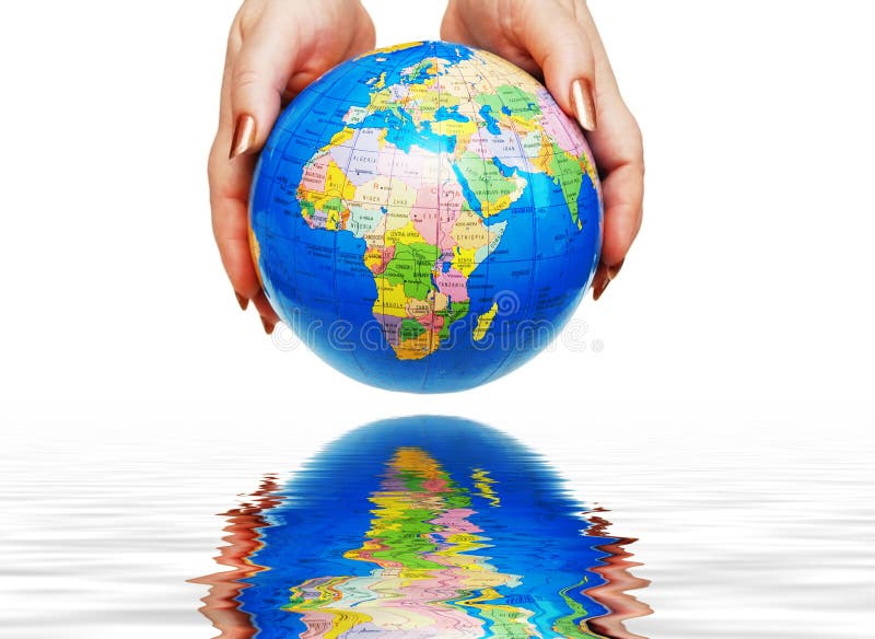 Two hands holding a globe stock photo. Image of globalization - 1735538