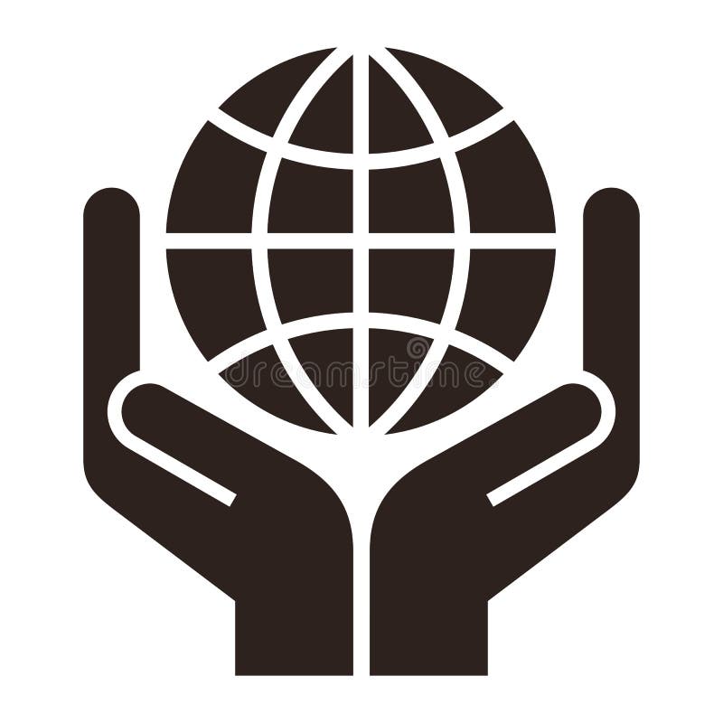 Two Hands Holding Globe. Symbol for Save Earth Stock Vector ...