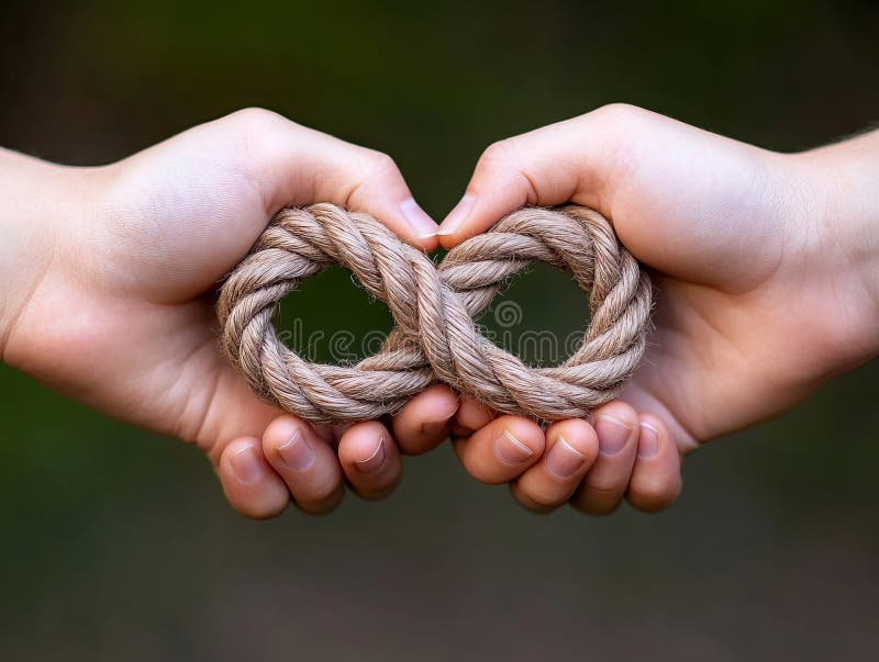 Two Hands Holding a Knot in the Shape of a Heart Stock Image - Image of ...