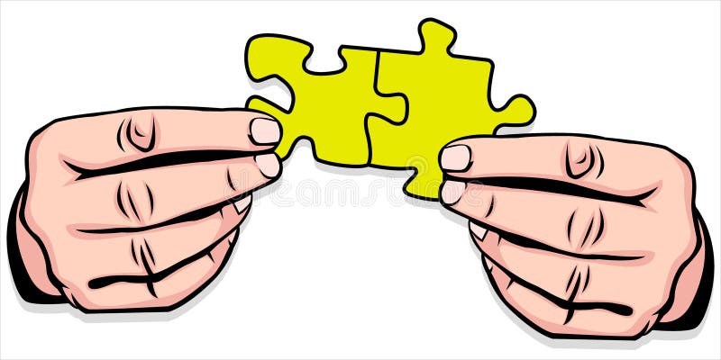 Two Hands Holding Puzzle Pieces Stock Vector - Illustration of ...