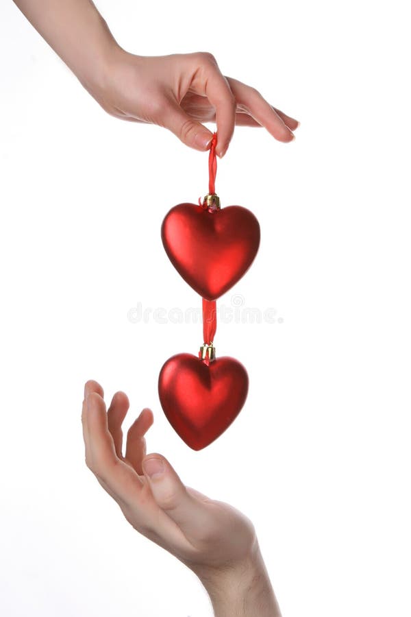 Two Hands Holding Red Hearts Stock Photo - Image of human, concepts ...
