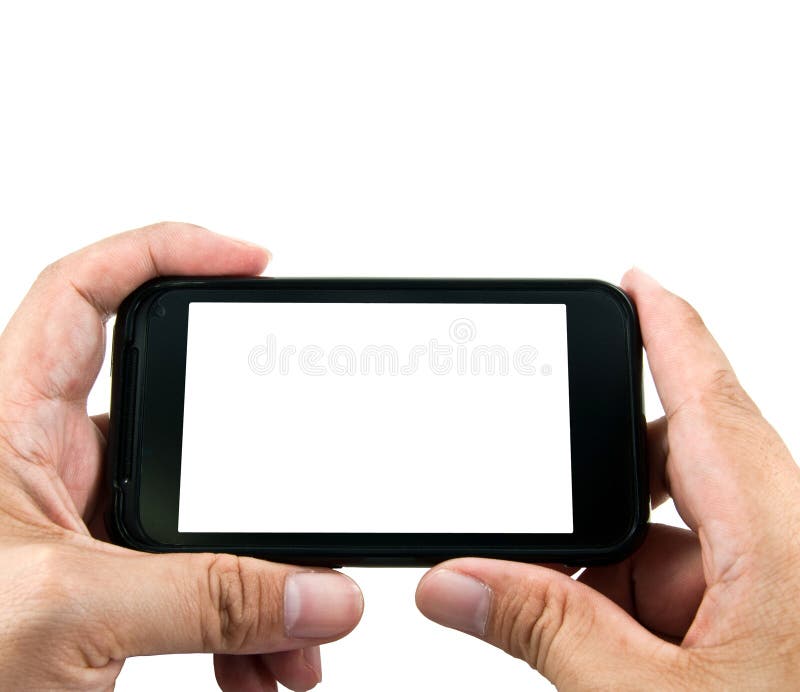 Two Hands Holding Smart Phone Stock Image - Image of talk, smart: 21471077