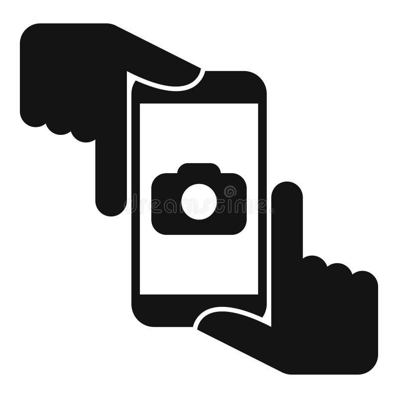 Two Hands Holding Smartphone Taking Photo Icon Stock Vector ...