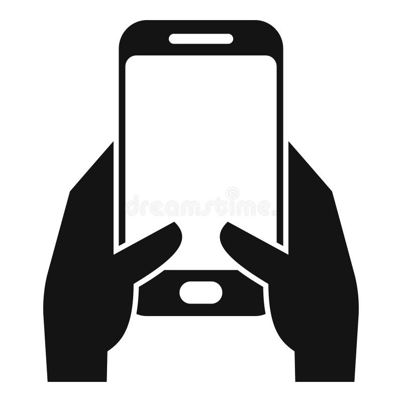 Two Hands Holding Smartphone Vertically Stock Vector - Illustration of ...