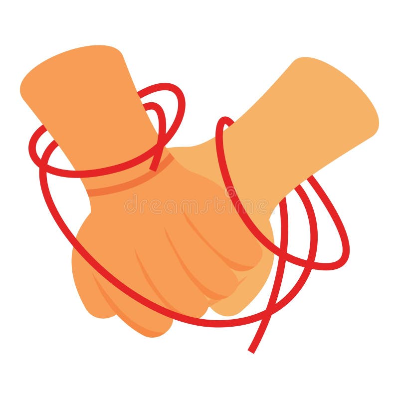 Two Hands Holding Tightly with Red String Showing Connected Love and ...