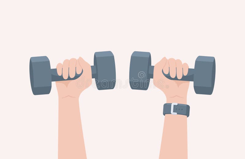 Hands Holding Dumbbells Stock Illustrations – 134 Hands Holding ...