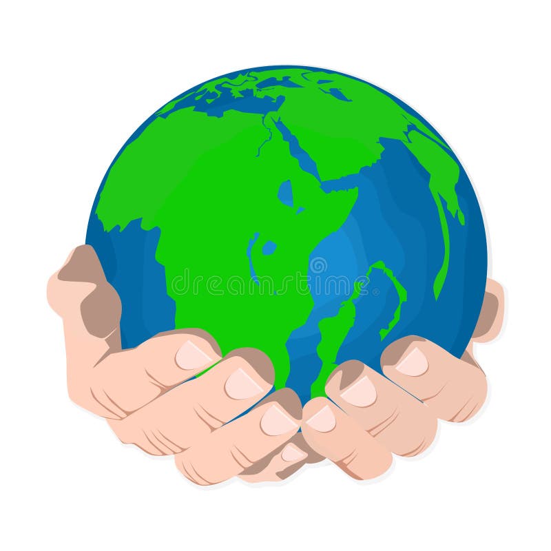 Two Hands Holding Planet Earth White Background Stock Illustrations ... Two Hands Holding Planet Earth White Background Stock Illustrations ...