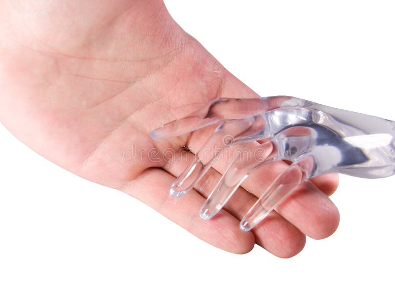 Two Hands (human and Glass) Stock Photo - Image of vulnerable, hold ...