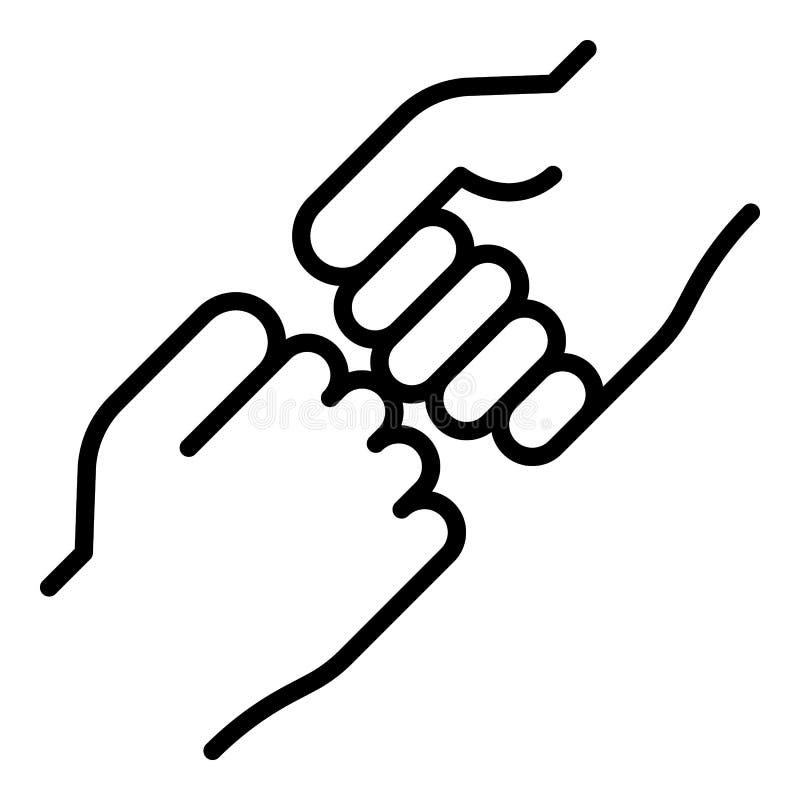 Two Hands Icon, Outline Style Stock Vector - Illustration of person ...