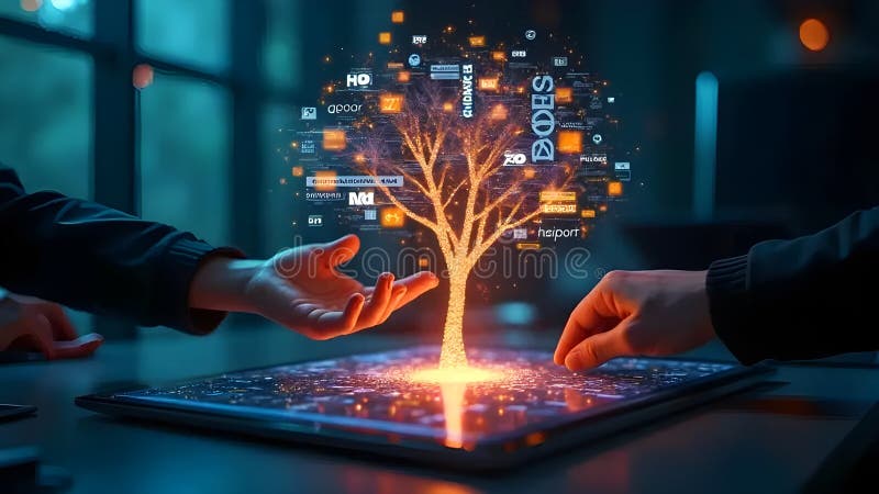 Collaboration with Digital Tree Business Innovation Concept Stock ...