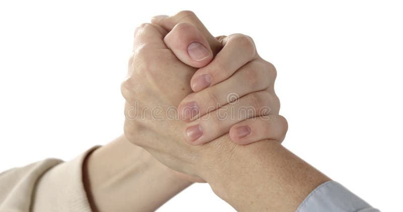 Close-up of Strong Handshake between Young and Mature Woman, Concept of ...