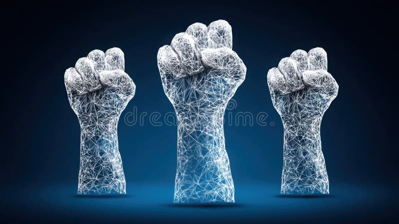 Two Hands with Intricate Wire Pattern Representing Connectivity and ...