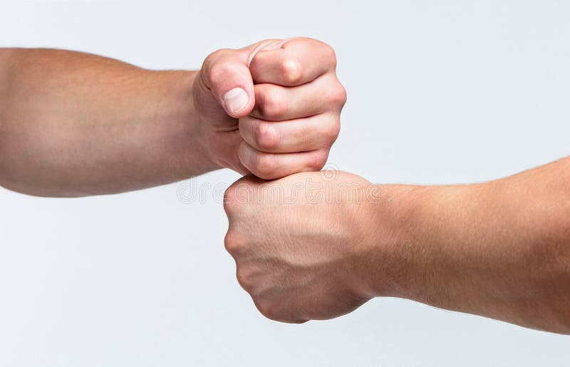 Two Hands Isolated Arm Hands Of Man People Fist Bump Team Teamwork