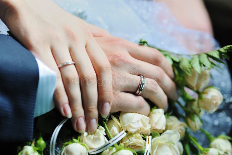 Wedding hands stock image. Image of flowers, bouquet, innocence - 486371