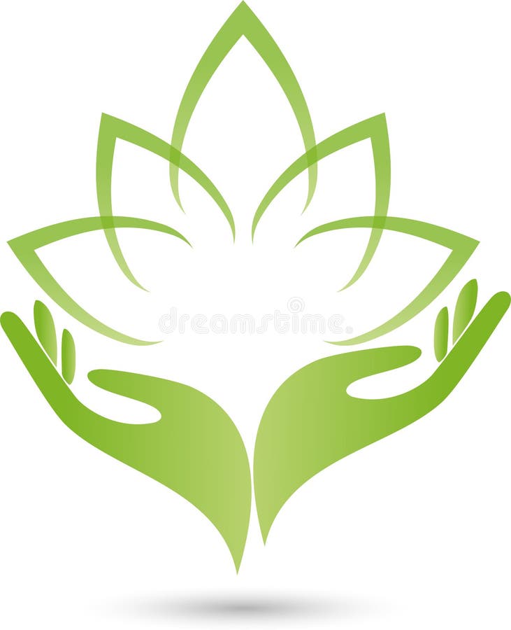 Two Hands and Leaves, Plant, Massage and Wellness Logo Stock Vector ...