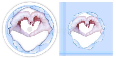 Two Hands Make Heart Shape on CD and DVD Template Stock Illustration ...