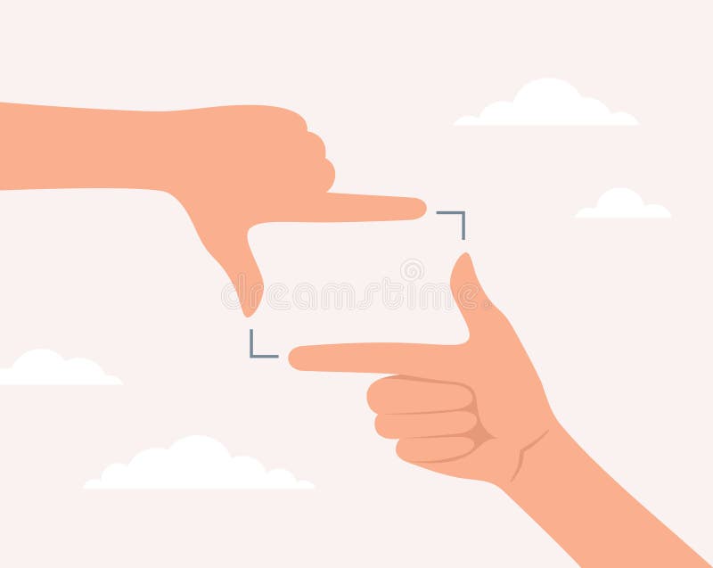 Two Hands Making a Camera Frame Shape. Vector Illustration Stock ...