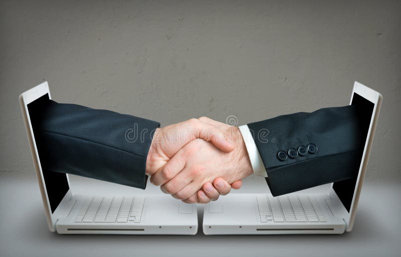 Virtual Handshake - Internet Business Concept Stock Image - Image of ...