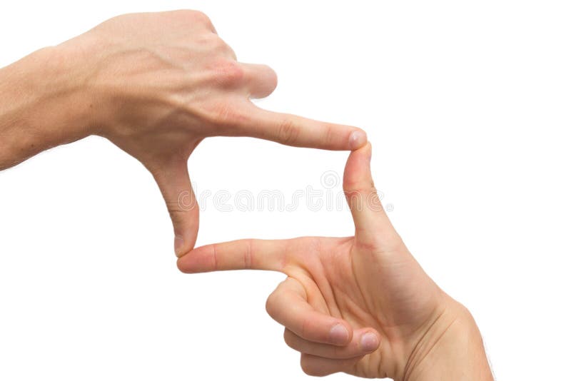 Two Hands Making a Frame from Fingers Stock Photo - Image of making ...