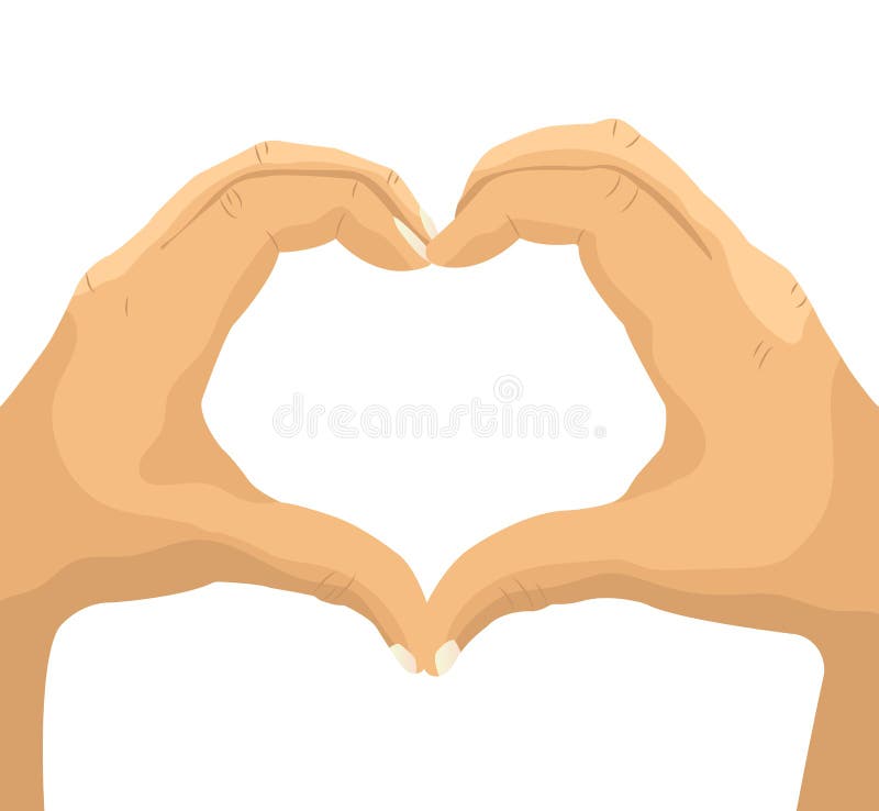Two Hands Making Heart Sign Stock Vector - Illustration of couple, sign ...
