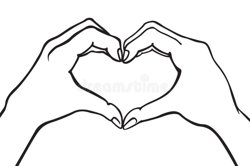 Two Hands Making Heart Sign Love Romantic Relationship Concept