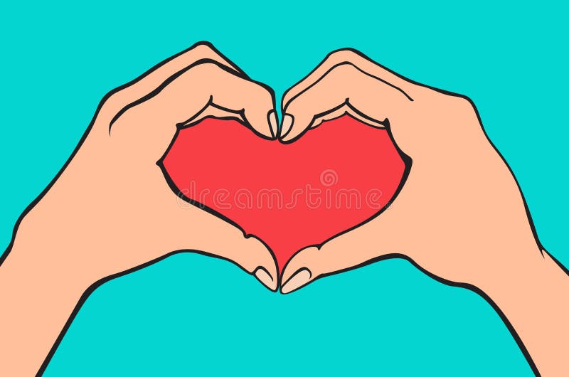 Two Hands Making Heart Sign Love Romantic Relationship Concept