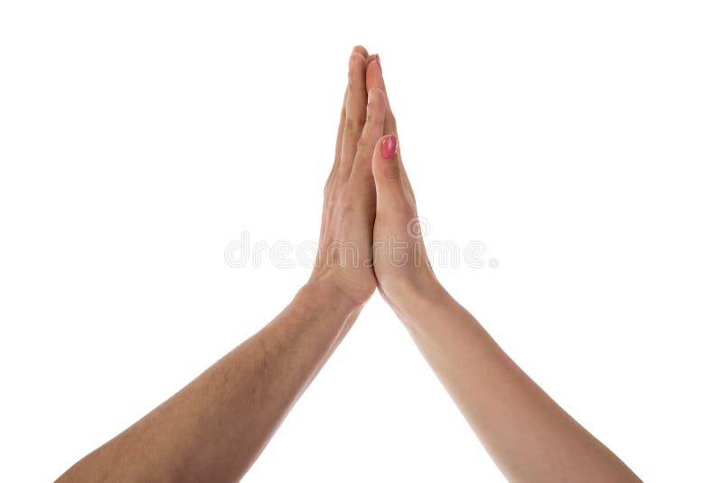 Two Hands Making a High Five Stock Image - Image of gesture, happy ...