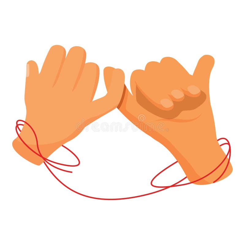 Two Hands Making Pinky Promise Connected by Red Thread Stock ...
