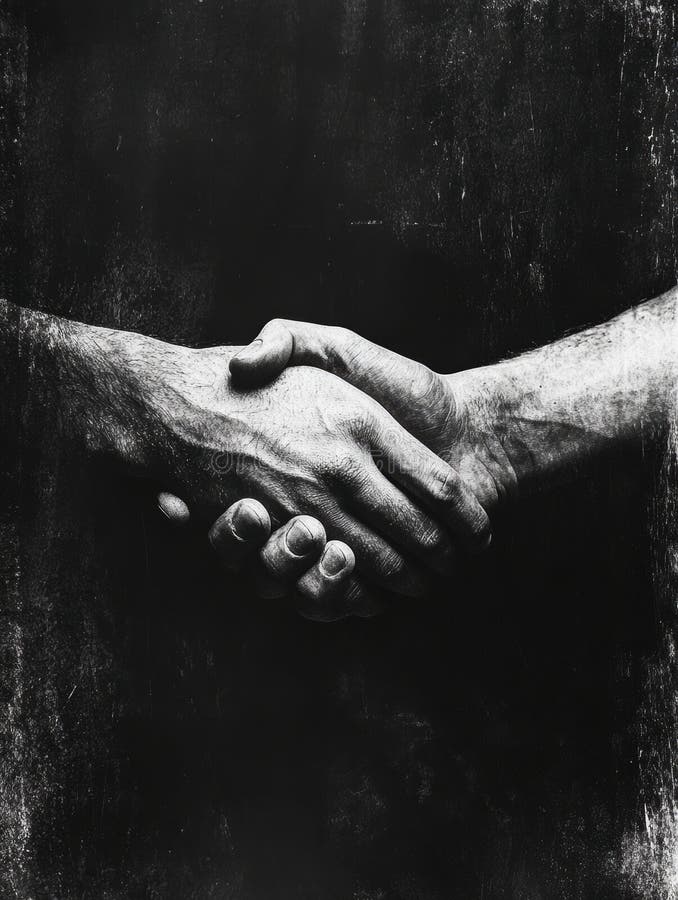 Grunge Style Handshake As a Symbol of Unity and Agreement between Two ...