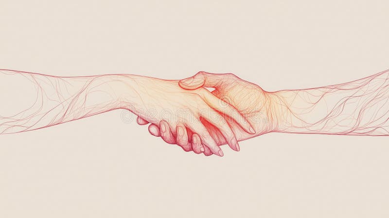 Two Hands Meet in a Handshake, Illustrating Connection and ...