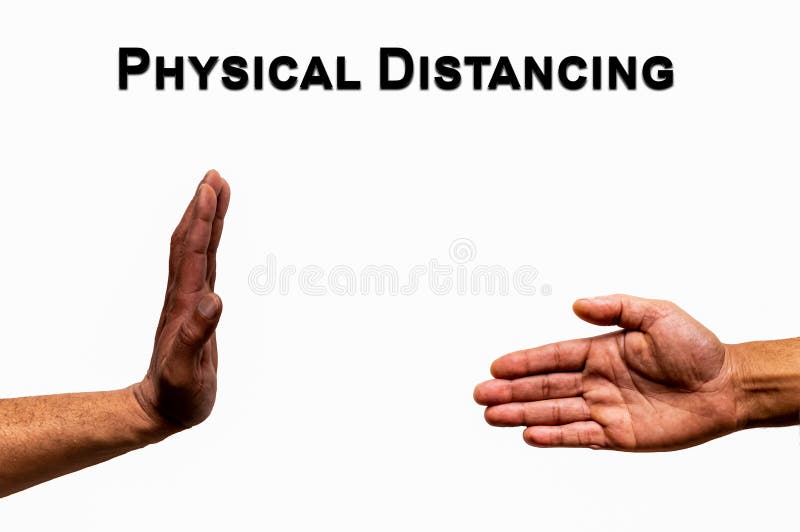 Two Hands Not Touching. Physical Distancing Concept. Stock Illustration ...