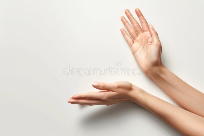 Two Hands are Open and Facing Each Other, with Fingers Spread Wide ...