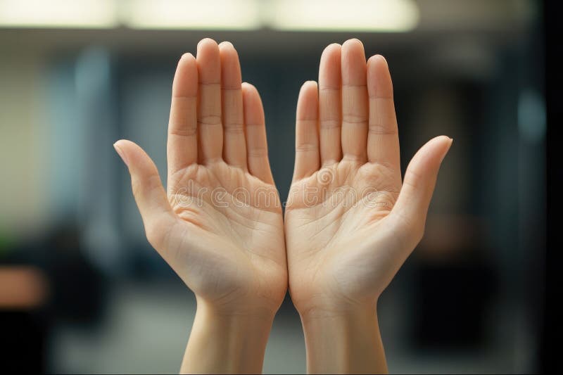 Two Hands are Open and Facing Each Other, with Fingers Spread Wide ...