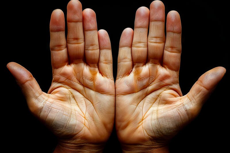 Two Hands are Open with Their Palms Facing Outward Stock Illustration ...