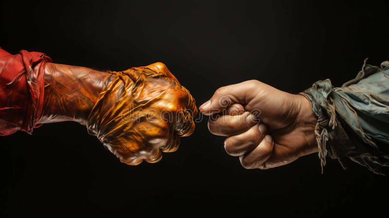Two Hands Opposite Each Other with Fists. Concept of Struggle and ...