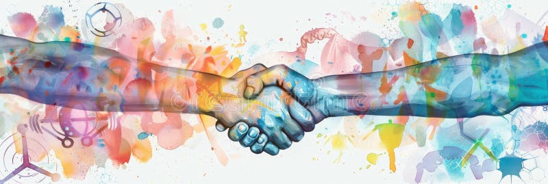 Two Hands Painted with Vibrant Colors Symbolizing Unity Diversity ...